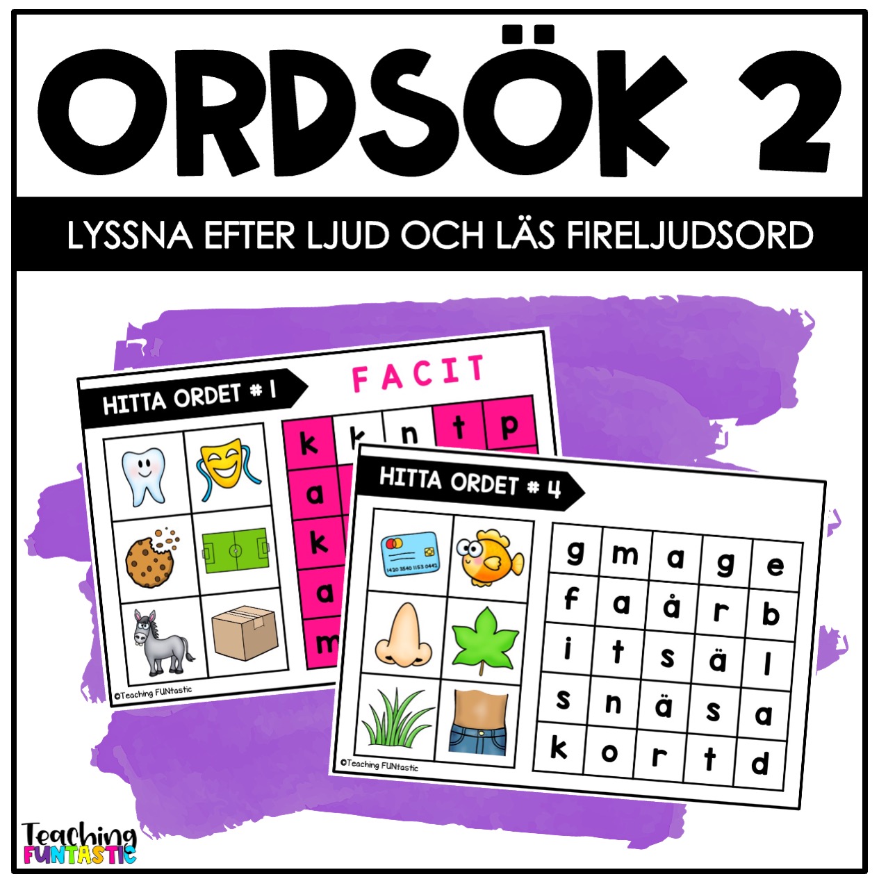 Ords k Fyraljudsord Teaching Funtastic