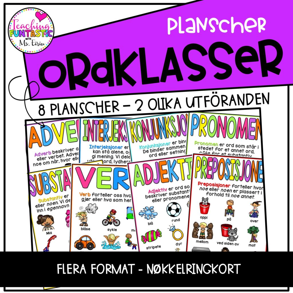 Ordklasser Planscher - Teaching Funtastic