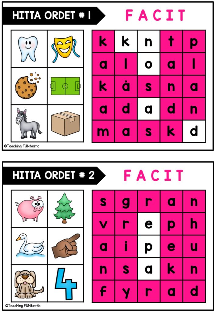 Ords k Fyraljudsord Teaching Funtastic