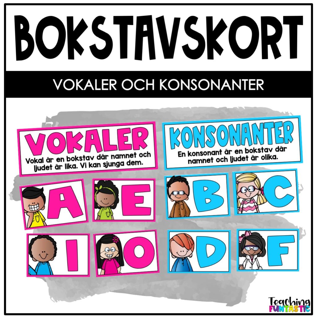 Småkort vokaler och konsonanter- Teaching Funtastic