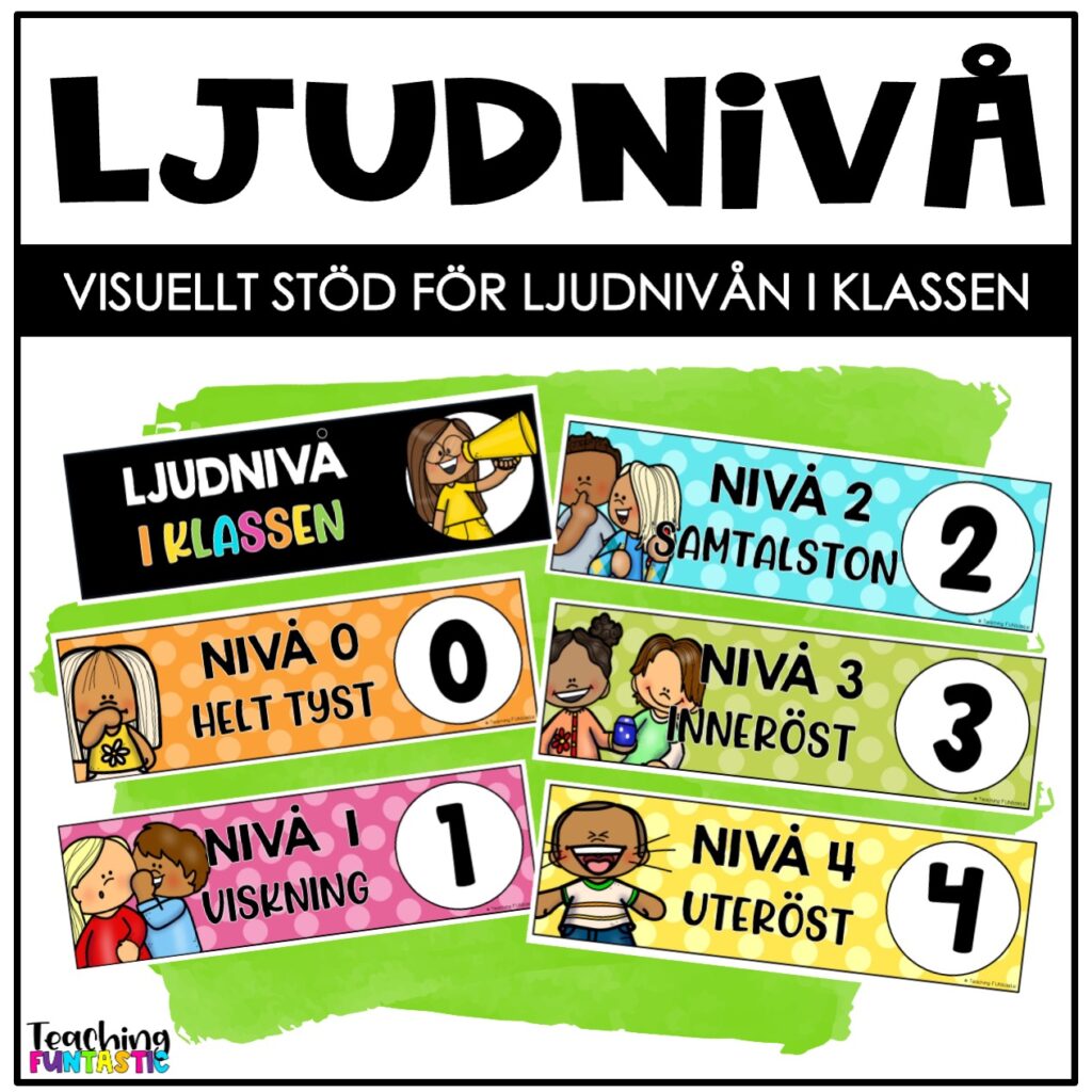 Plansch ljudnivå i klassrummet - Teaching Funtastic